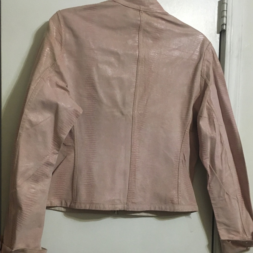 Light Pink Suede Snakeskin Embossed Jacket - Gem